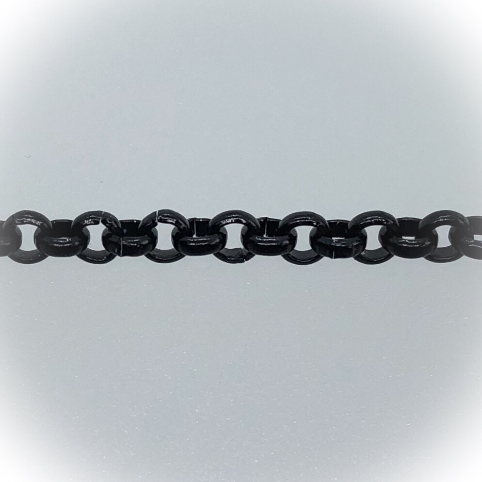 Aluminium black rolo chain 4mm, 0.5m - Bohemia Design