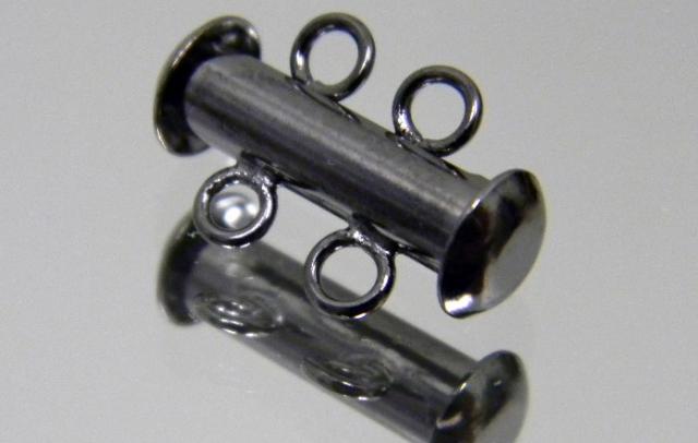 Gunmetal slide lock clasp, 2 strand - Bohemia Design