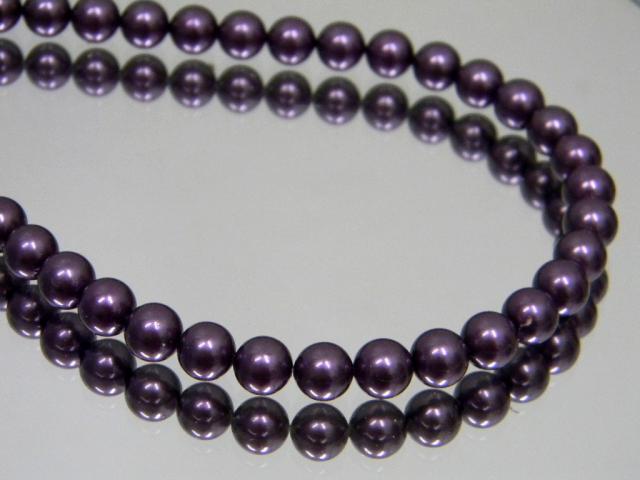 South Sea shell pearl 8mm round, Dark violet - Bohemia Design