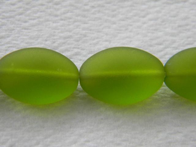 Merilasi ovaali 18x13mm Limen vihreä, 6kpl - Bohemia Design