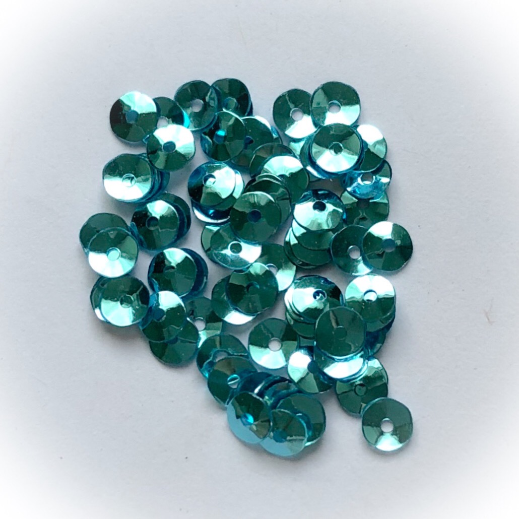 Paljetit 4mm, turkoosi - Bohemia Design
