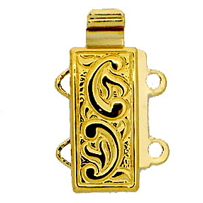 Neumann 2 strand clasp 12x6mm, rhodium plated - Bohemia Design